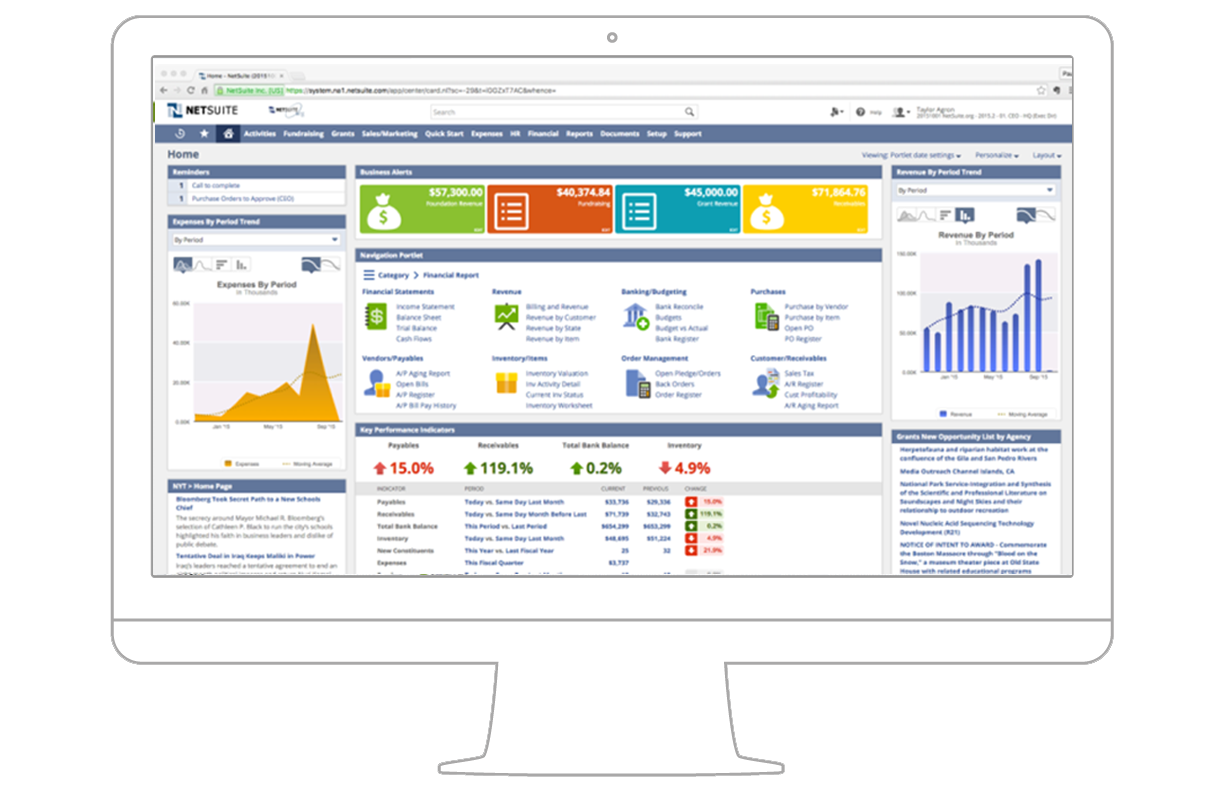 Personalised ERP Dashboard | NetSuite